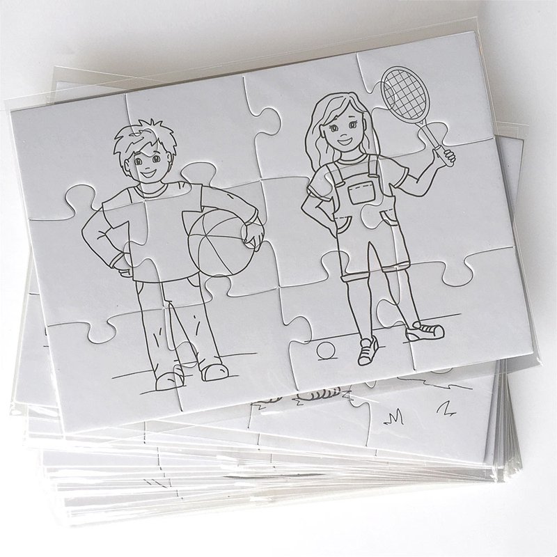 Kids Craft 12 piece Coloring Puzzles – CraftPuzzles.com